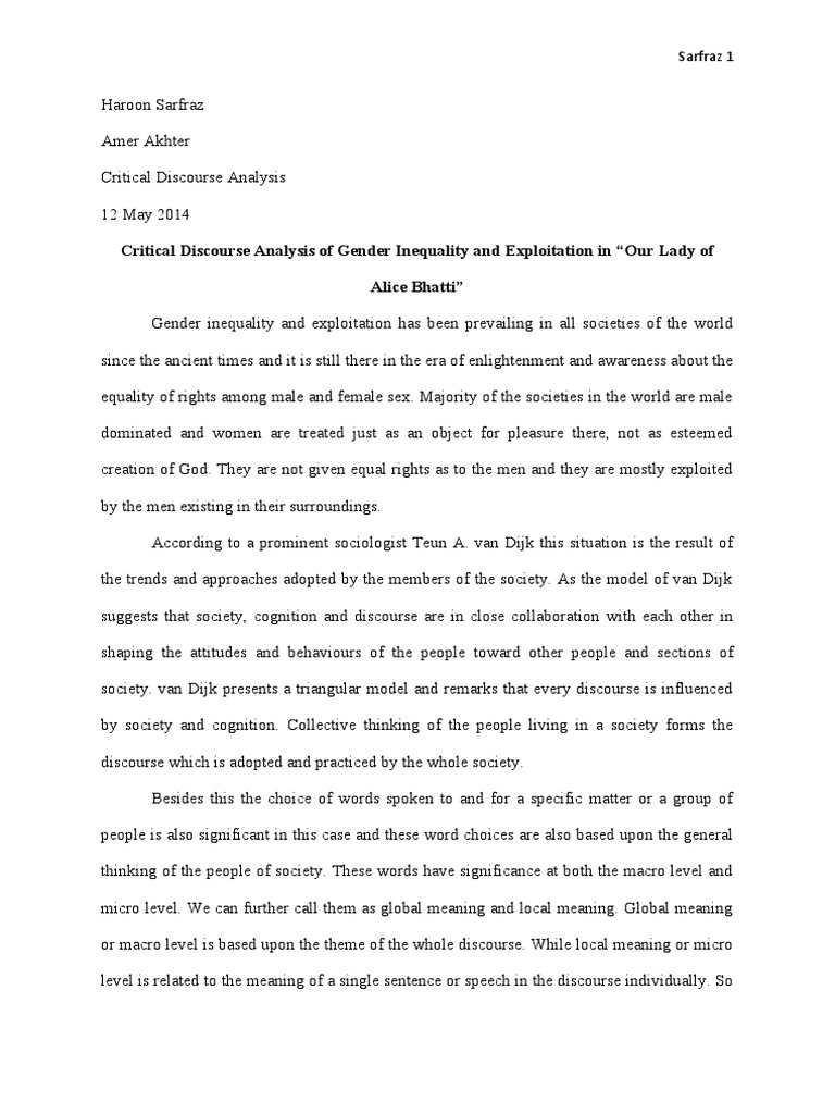 CDA Project - Haroon Sarfraz | PDF | Psychology | Behavioural Sciences