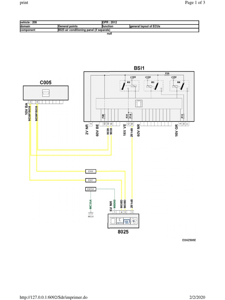 Peugeot 208 Wiring Diagrams Overview | PDF | Switch | Land Vehicles