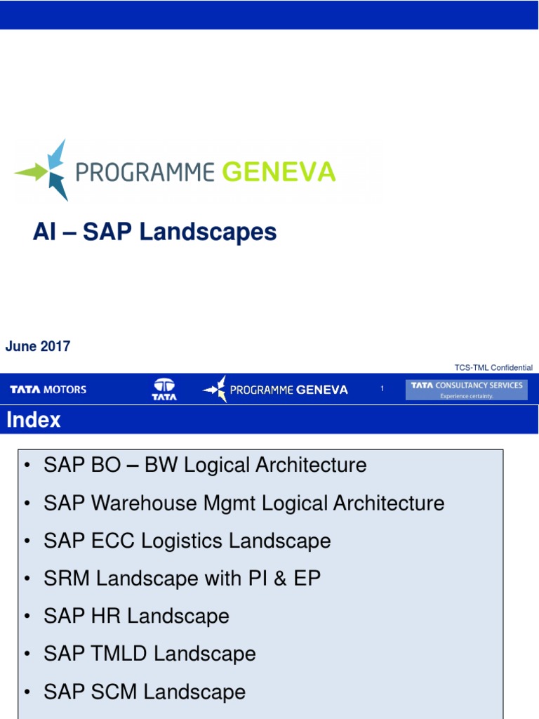 TML SAP Landscape V1.1 | PDF | Sap Se | Information Technology Management