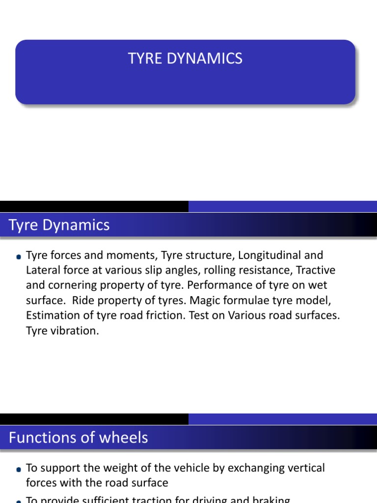 TYRE DYNAMICS - Part 1 PDF | PDF | Tire | Friction
