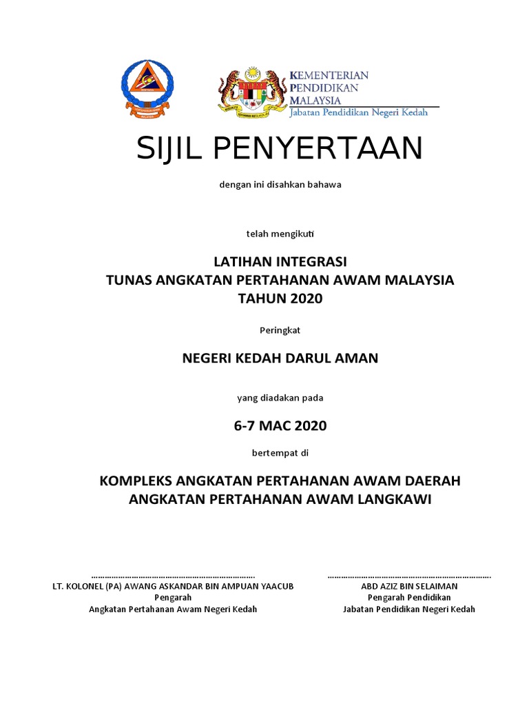 Sijil Kem Negeri 2020 | PDF