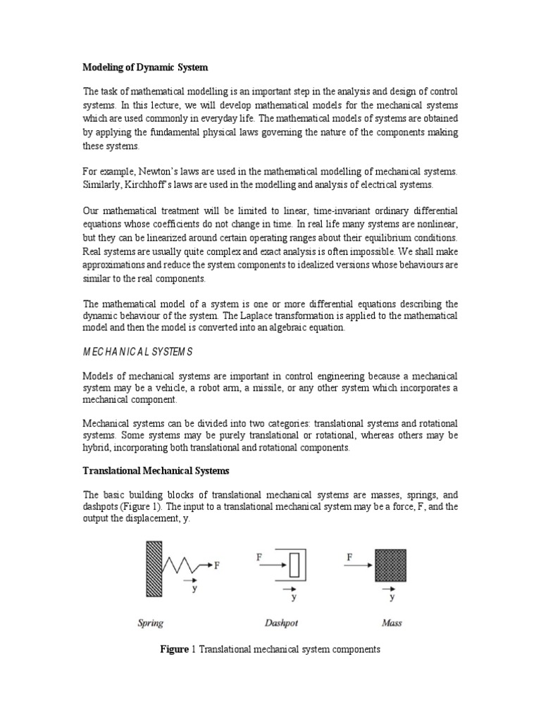 3 Mechanical System Modeling | PDF | Torque | Rotation Around A Fixed Axis