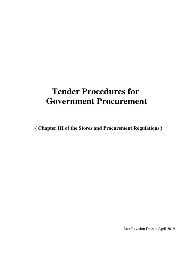 Tender Procedures For Government Procurement | PDF | Procurement | Specification (Technical ...