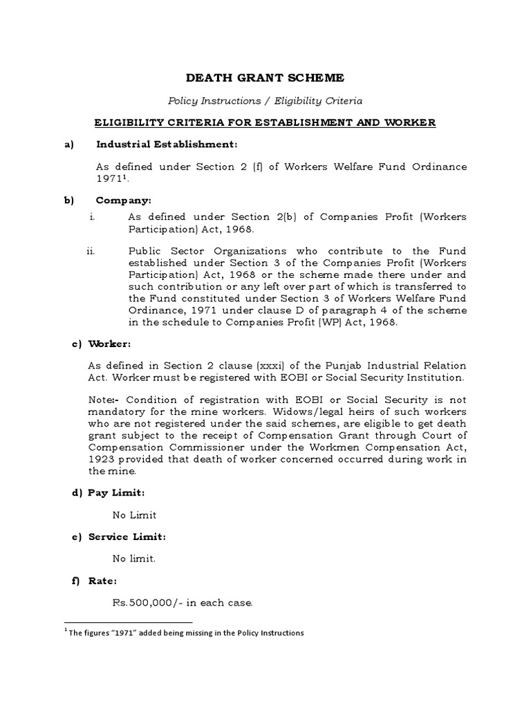 Punjab Death Grant Scheme Overview | PDF | Welfare | Government