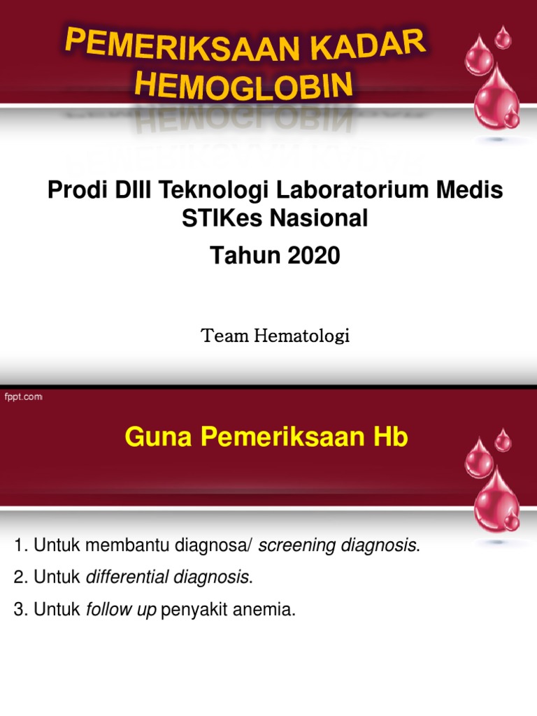 Pemeriksaan Kadar HB PDF | PDF | Sains & Matematika