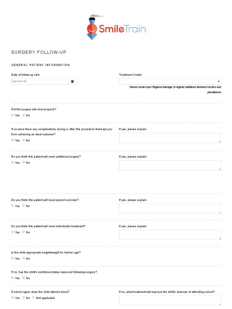 Surgery Follow-Up Patient Questionnaire | PDF | Wellness