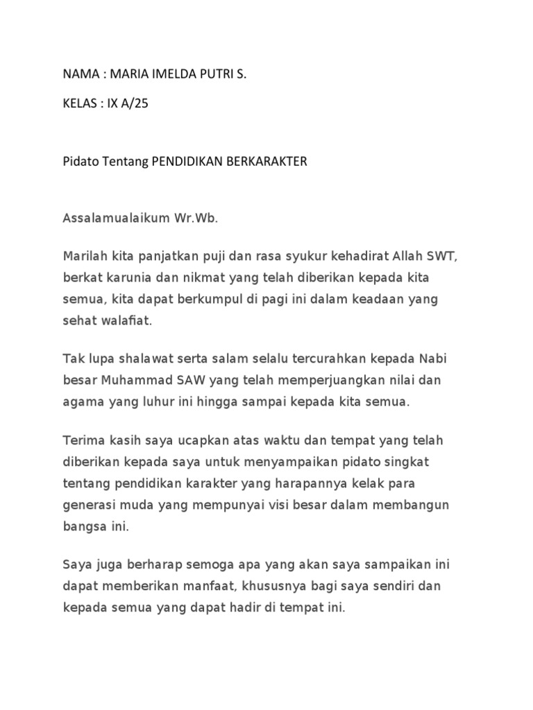 Pidato Bindo | PDF | Kesehatan Holistik