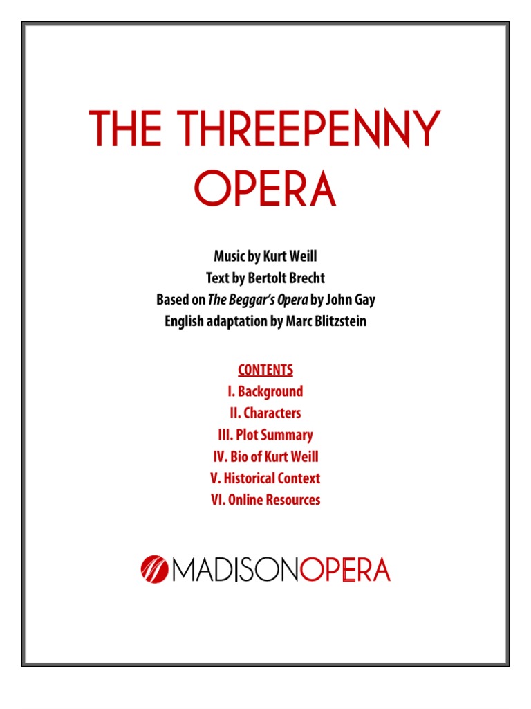 The Threepenny Opera Guide | PDF | Entertainment (General) | Leisure