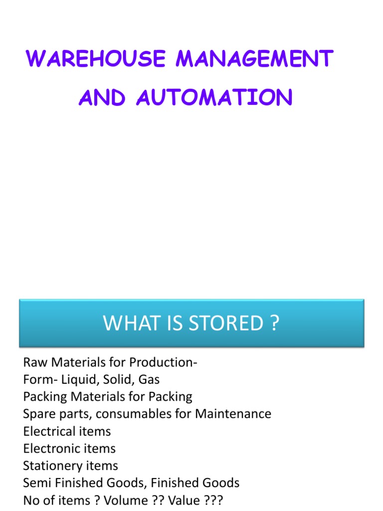 NOTES Warehouse Management | PDF | Warehouse | Logistics