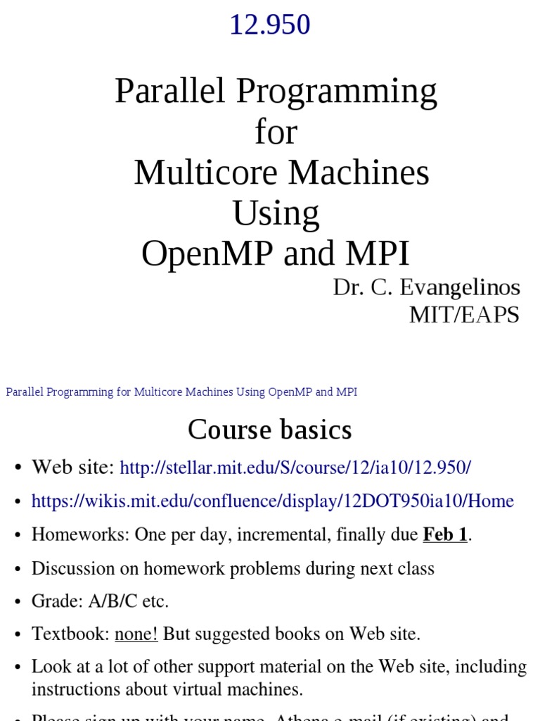 Mit Openmp Mpi Pdf Message Passing Interface Parallel Computing