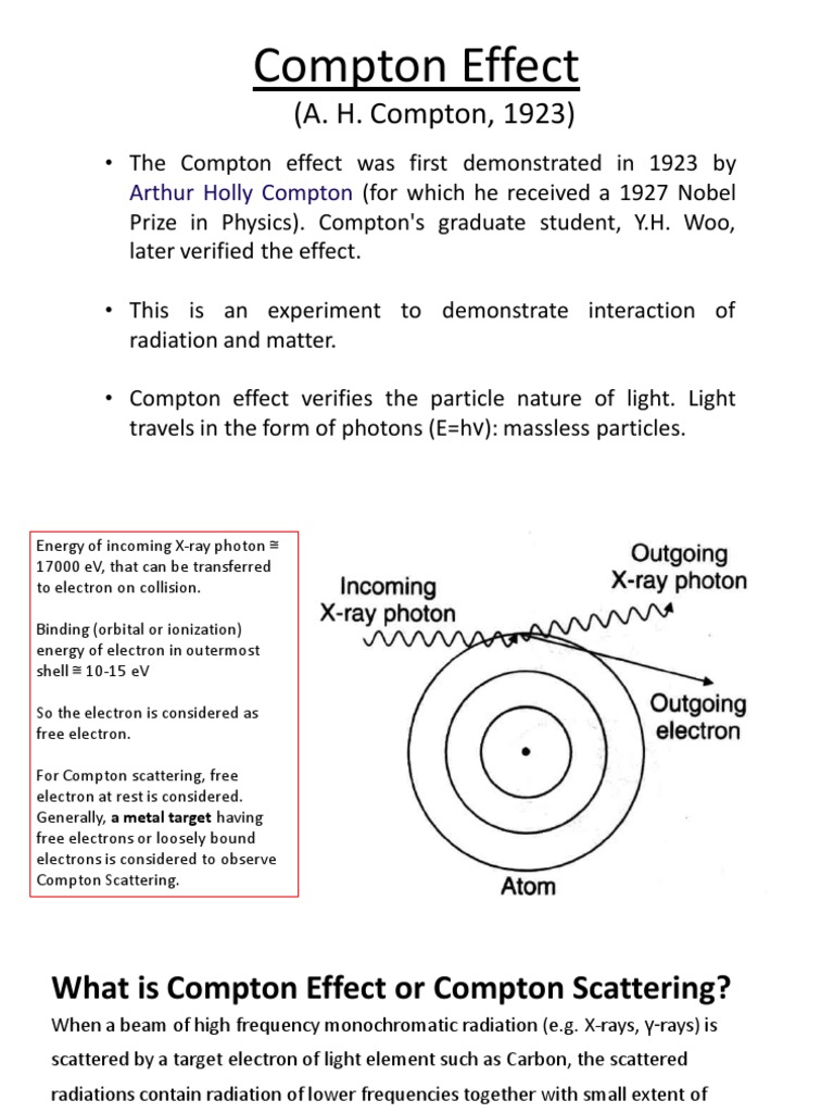 Compton Effect PDF | PDF | Electron | Radiation