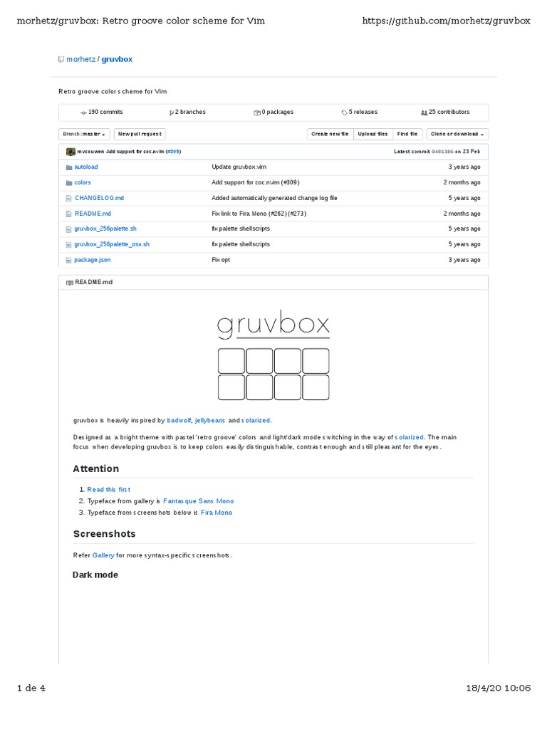 Gruvbox: Retro Vim Color Scheme | PDF | Software Development ...