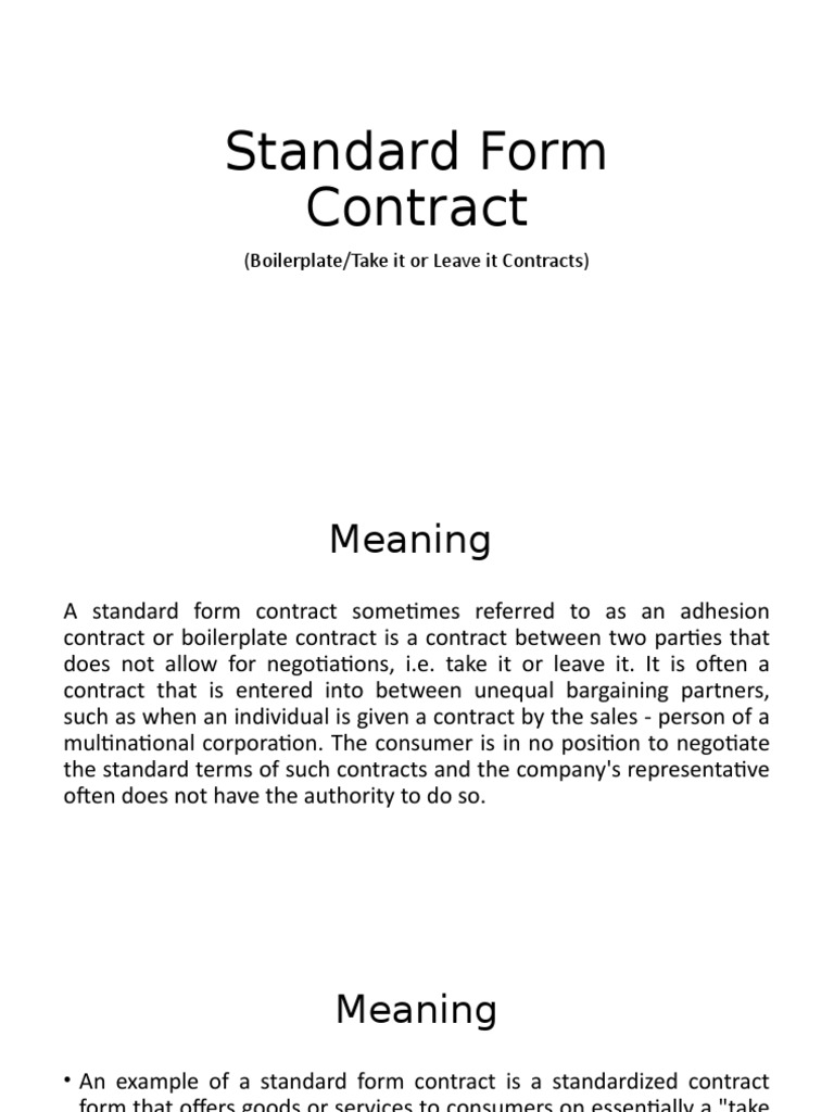 Standard Form Contract7981 | PDF | Civil Law (Legal System) | Virtue