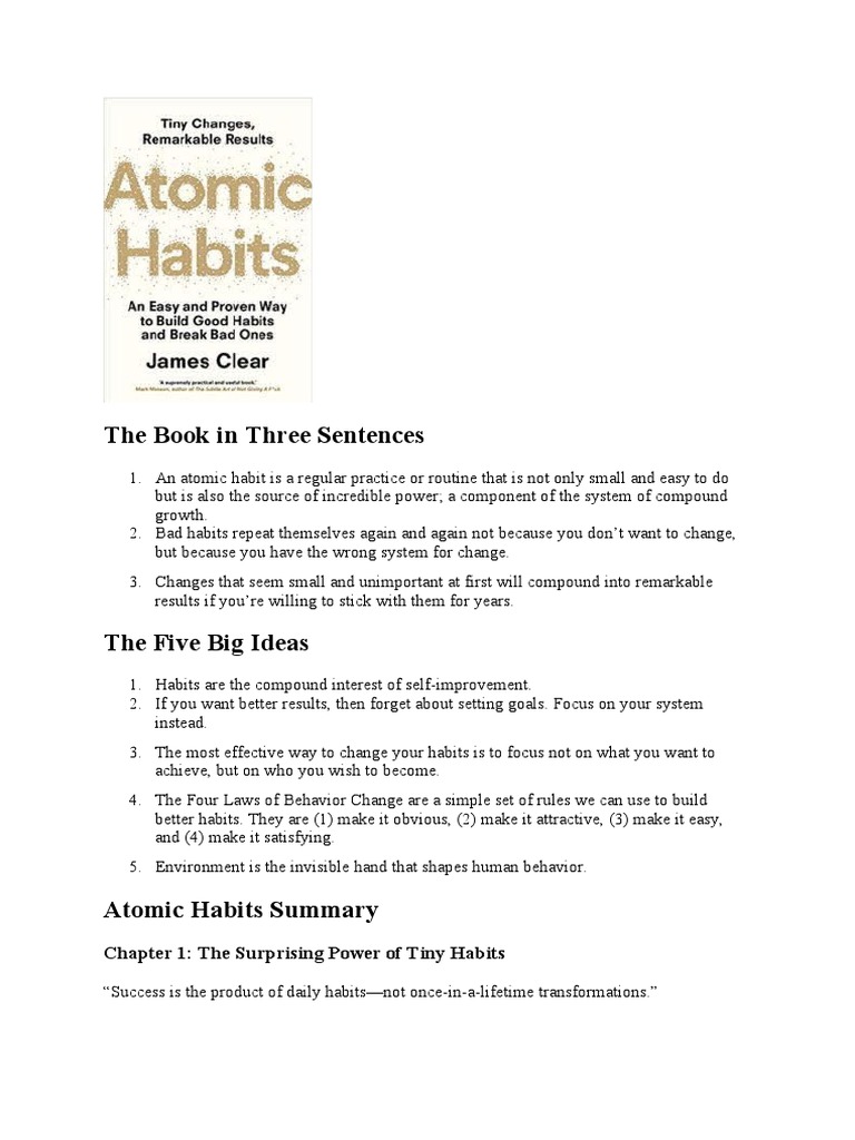 Atomic Habits - James Clear | Download Free PDF | Habits | Goal