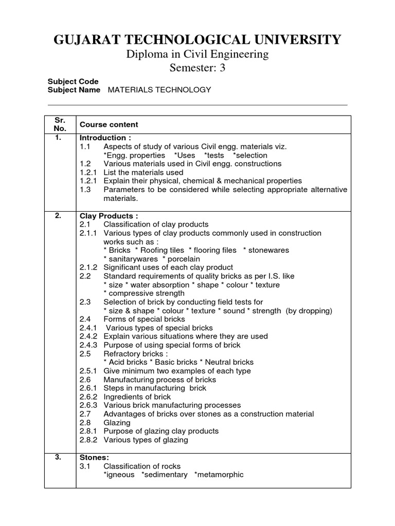 Material Technology PDF | PDF | Lime (Material) | Brick