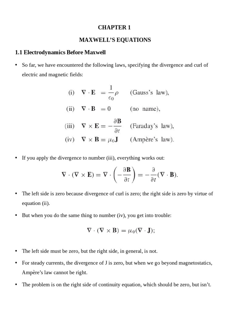 Electrodynamics Ch1 | Download Free PDF | Maxwell's Equations ...