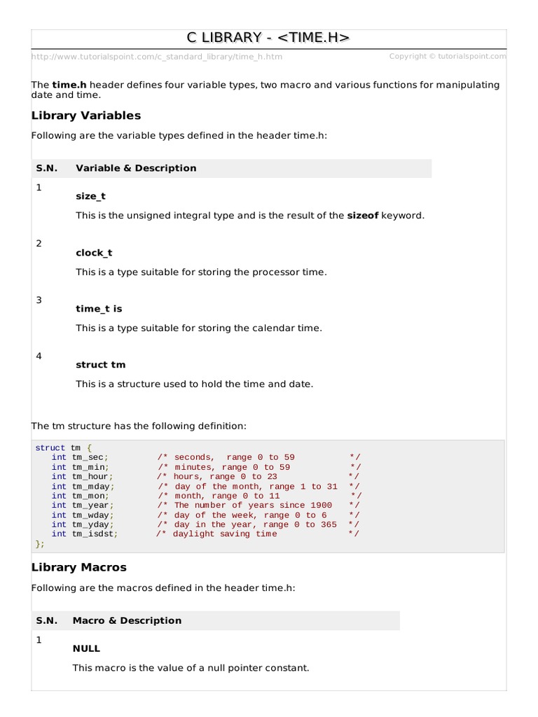 C Library | PDF | Integer (Computer Science) | Computer Programming