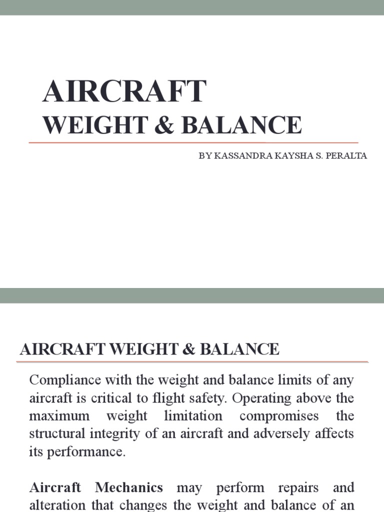 Aircraft Weight and Balance Essentials | PDF | Aircraft | Aerospace