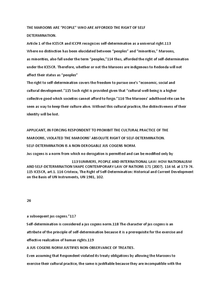 Right To Self Determination | PDF | Self Determination | International Law