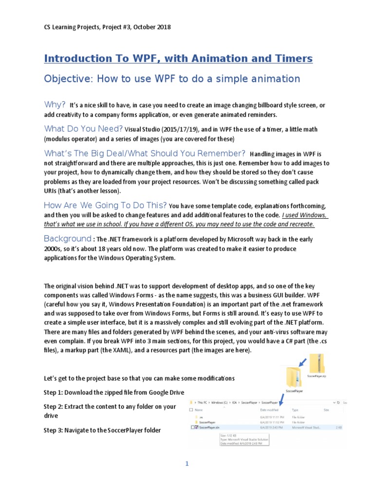 Objective How To Use Wpf To Do A Simple Animation Pdf Extensible Application Markup