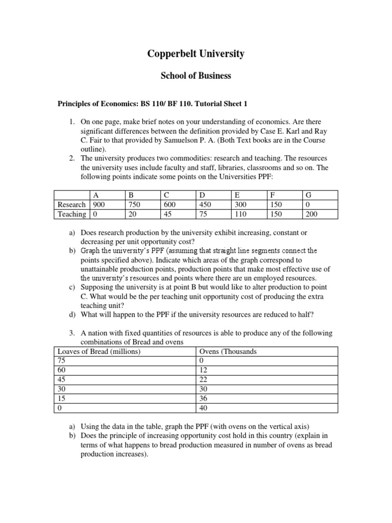 Tutorial Sheet 1 | PDF | Demand | Economics