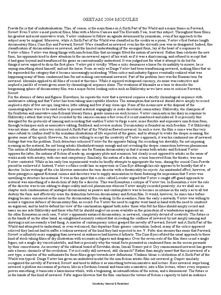 Geetam 2004 Modules: Sensitivity: Internal & Restricted | PDF | Art