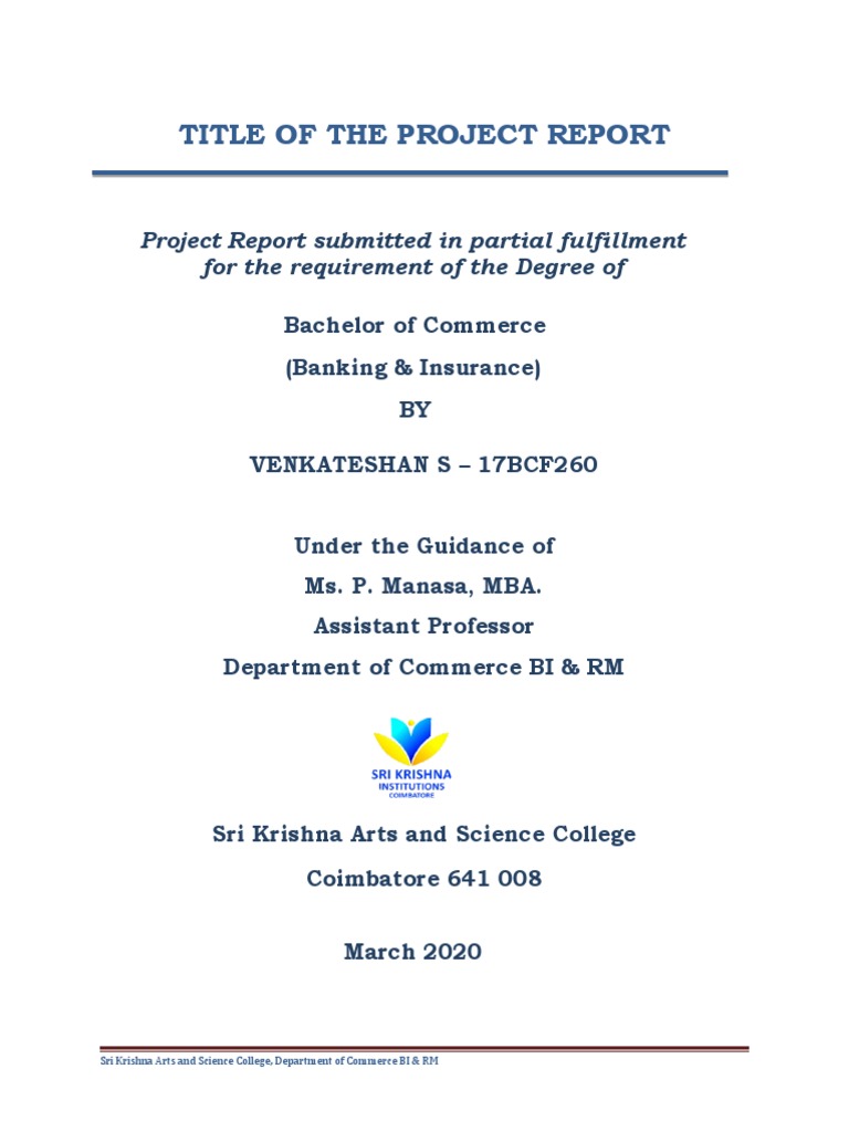 Project Report Submitted in Partial Fulfillment For The Requirement of ...