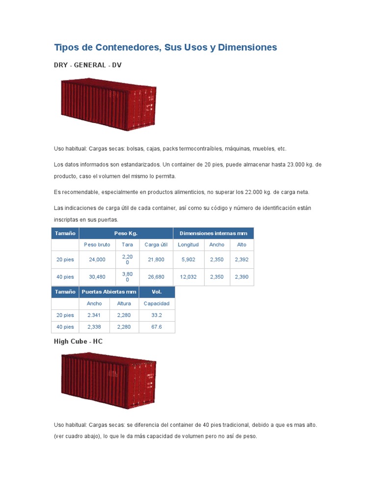 Tipos de Contenedores | PDF | Transporte | Naturaleza