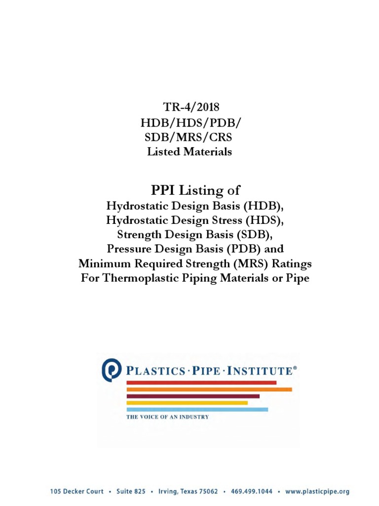 PPI Listing Of: TR-4/2018 HDB/HDS/PDB/ Sdb/Mrs/Crs Listed Materials | PDF | Polyethylene ...