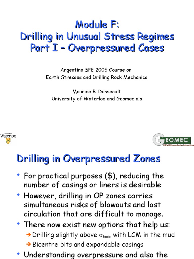 Overpressure in Drilling Techniques | PDF | Casing (Borehole) | Fault ...