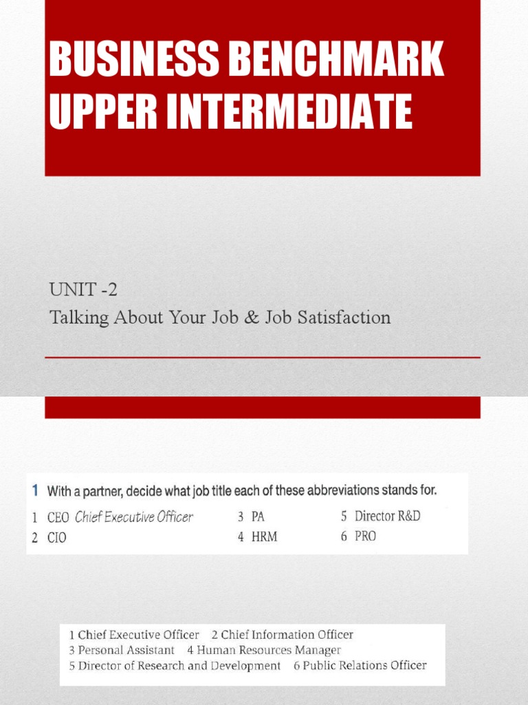 Business Benchmark UPPER UNIT 2 | PDF