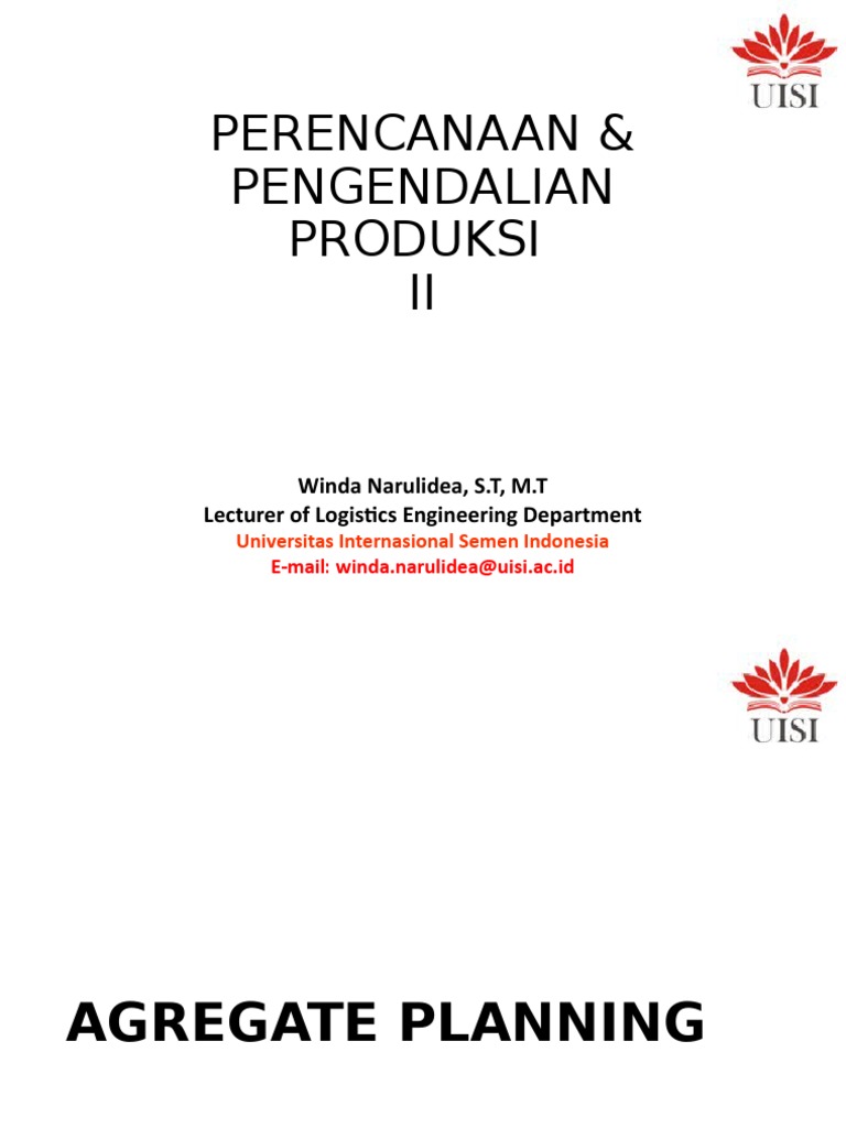 #10 Production Planning & Control 2 | PDF | Mathematical Optimization | Forecasting