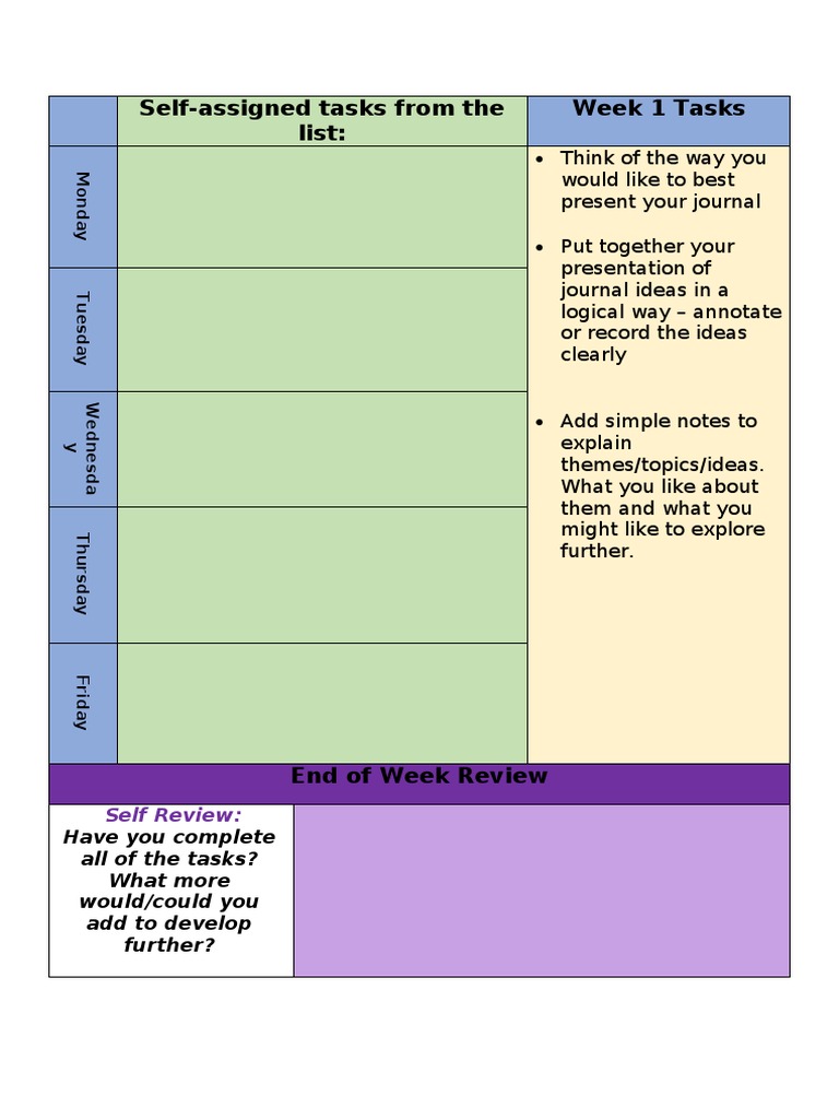 Year 12 Weekly Progress Sheet Week 1 2 | PDF | Cognition | Cognitive ...