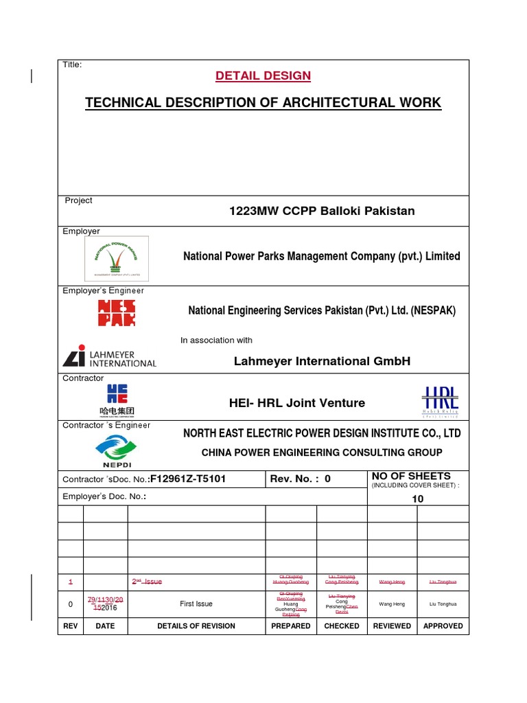 Detail Design Drawing General Description and Volume Contents of ...