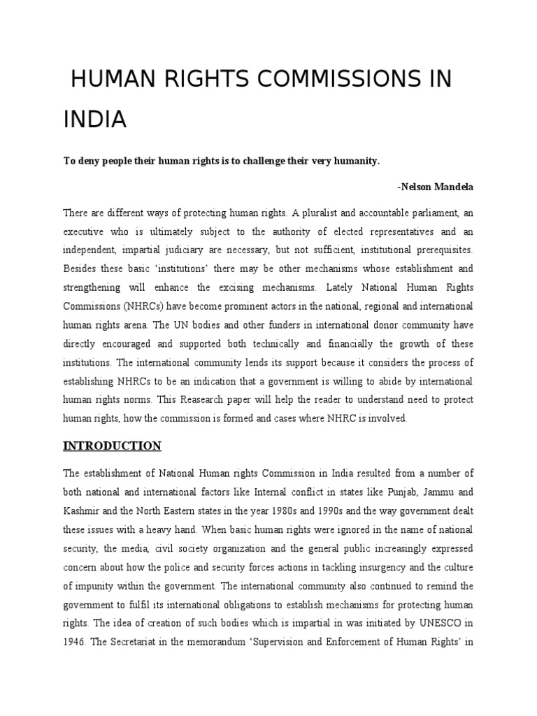 Human Rights Commissions in India: To Deny People Their Human Rights Is ...