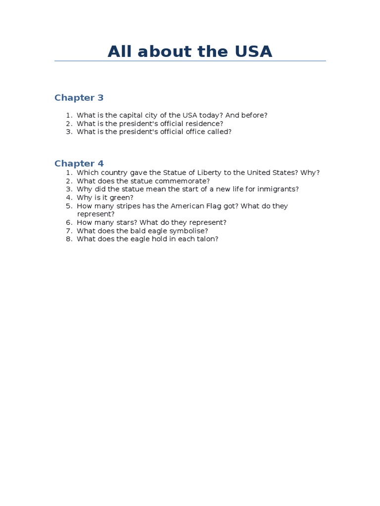 USA: Capital, Symbols, and History | PDF