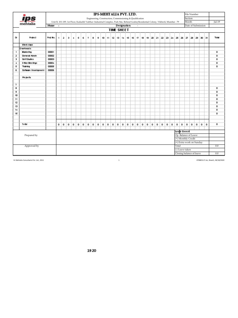 Engineering firm timesheet | PDF | Engineering | Business