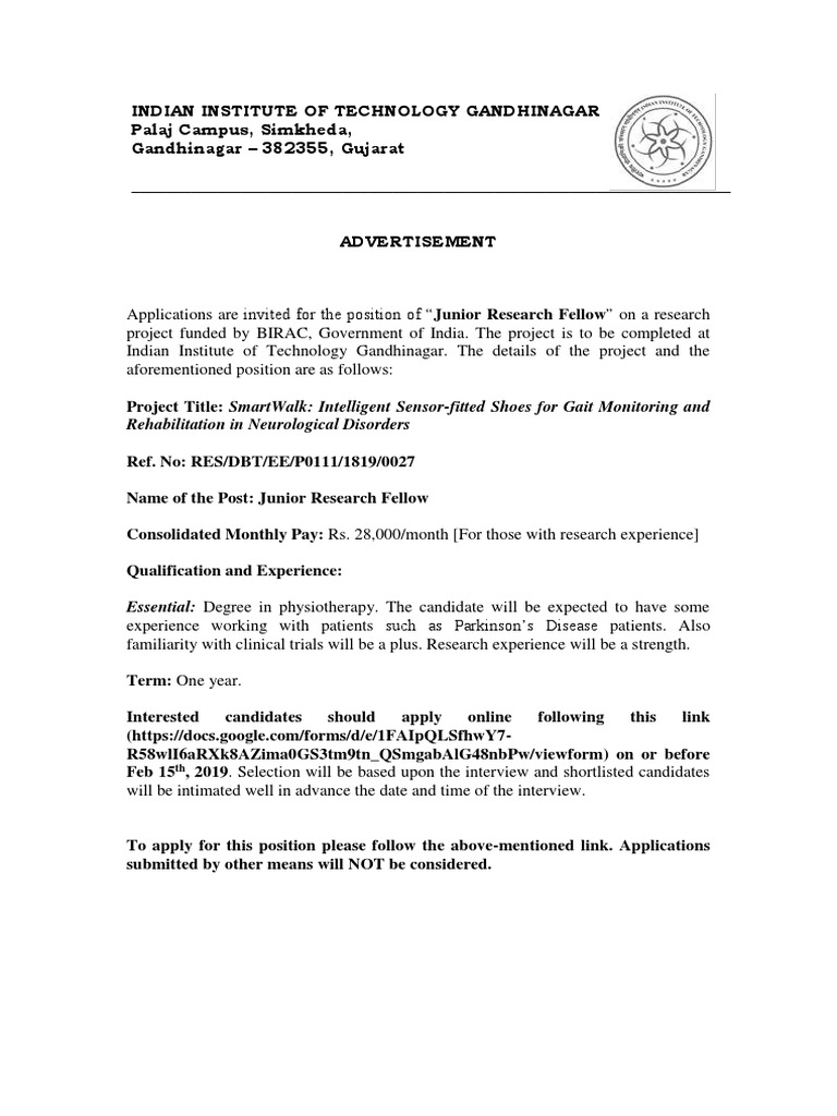 Advertisement Clinical JRF UL-012019-1 PDF | PDF