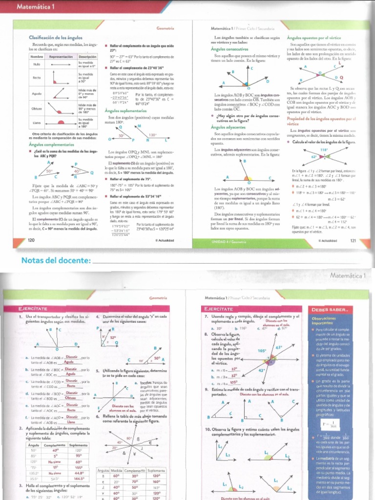 Tema 3-Clasificacion de Los Angulos | PDF | Geometría del plano ...