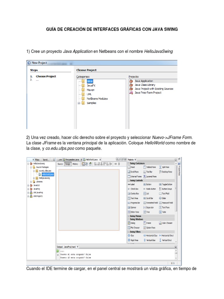 GUI Con Java Swing (Recuperado) | PDF | Java (lenguaje de programación) | Ventana (informática)