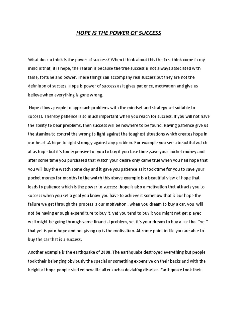 HOPE PRESENTATION Modified | PDF | Hope | Motivation