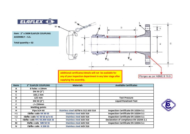 Elaflex Coupling Assembly | PDF