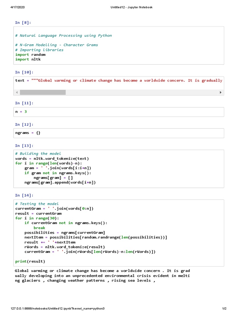 NLP N-Gram Character Modelling | PDF