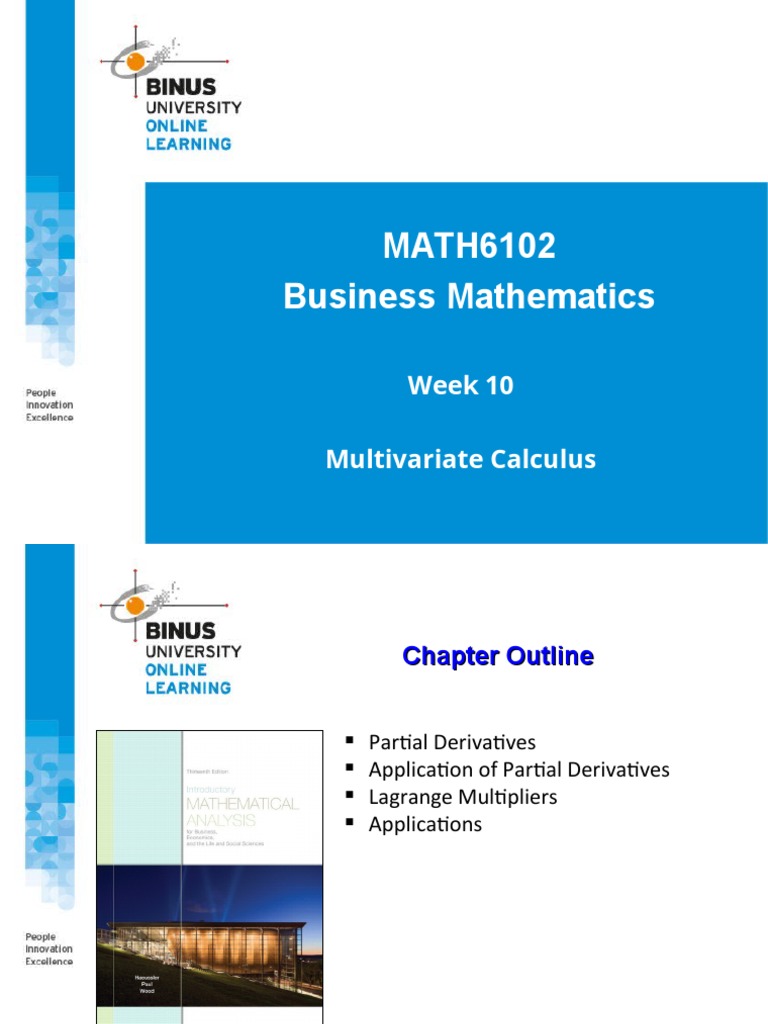 PPT10-Multivariate Calculus | PDF | Derivative | Variable (Mathematics)
