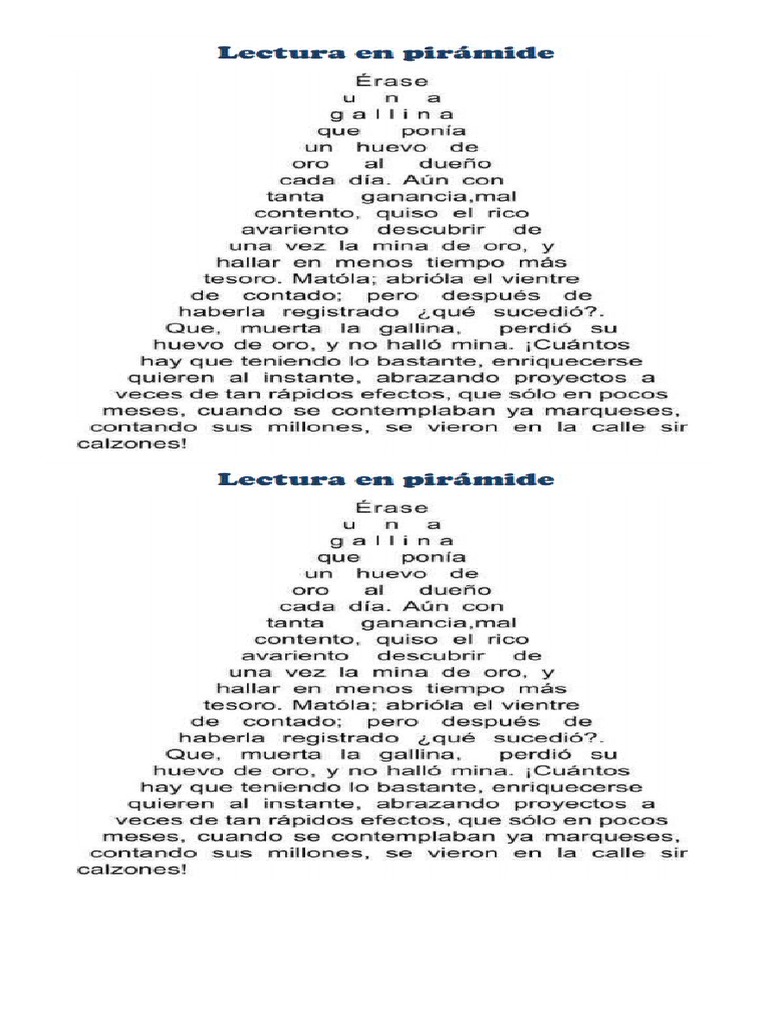 Lectura en Piramide - 1 | PDF