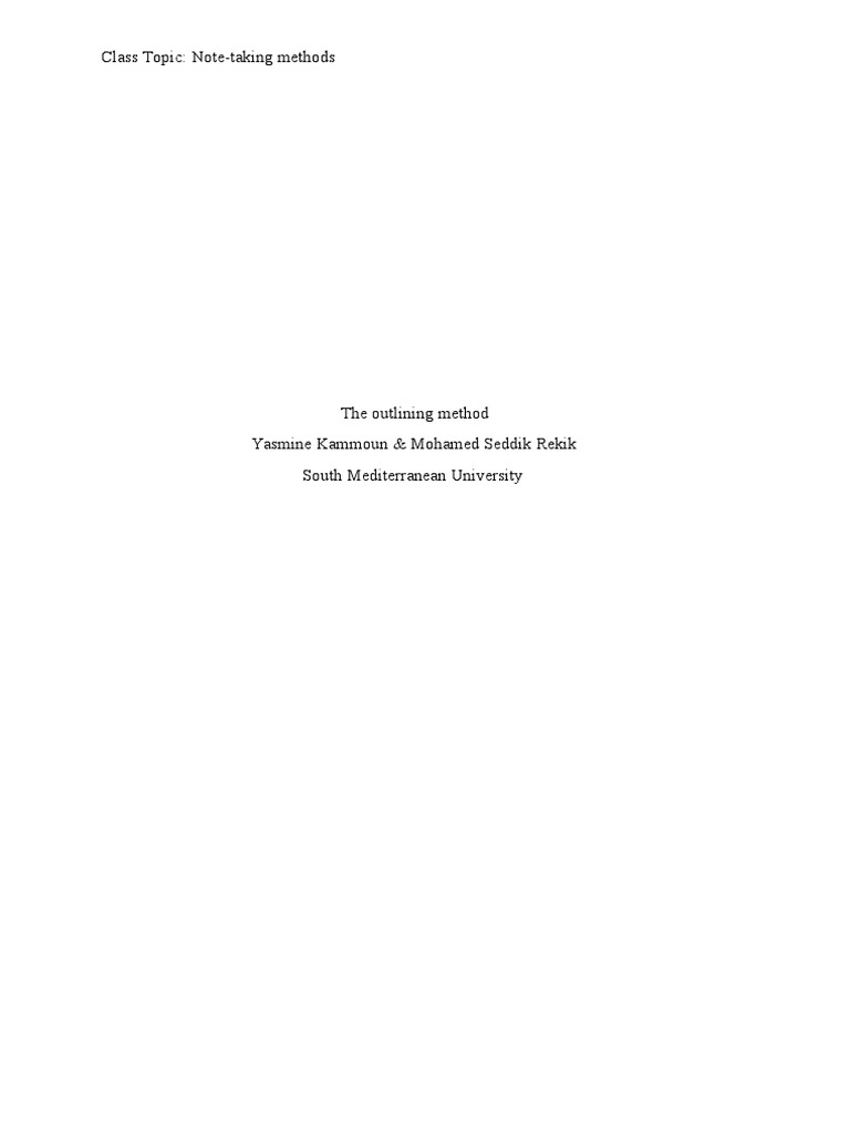 The Outline Method | PDF