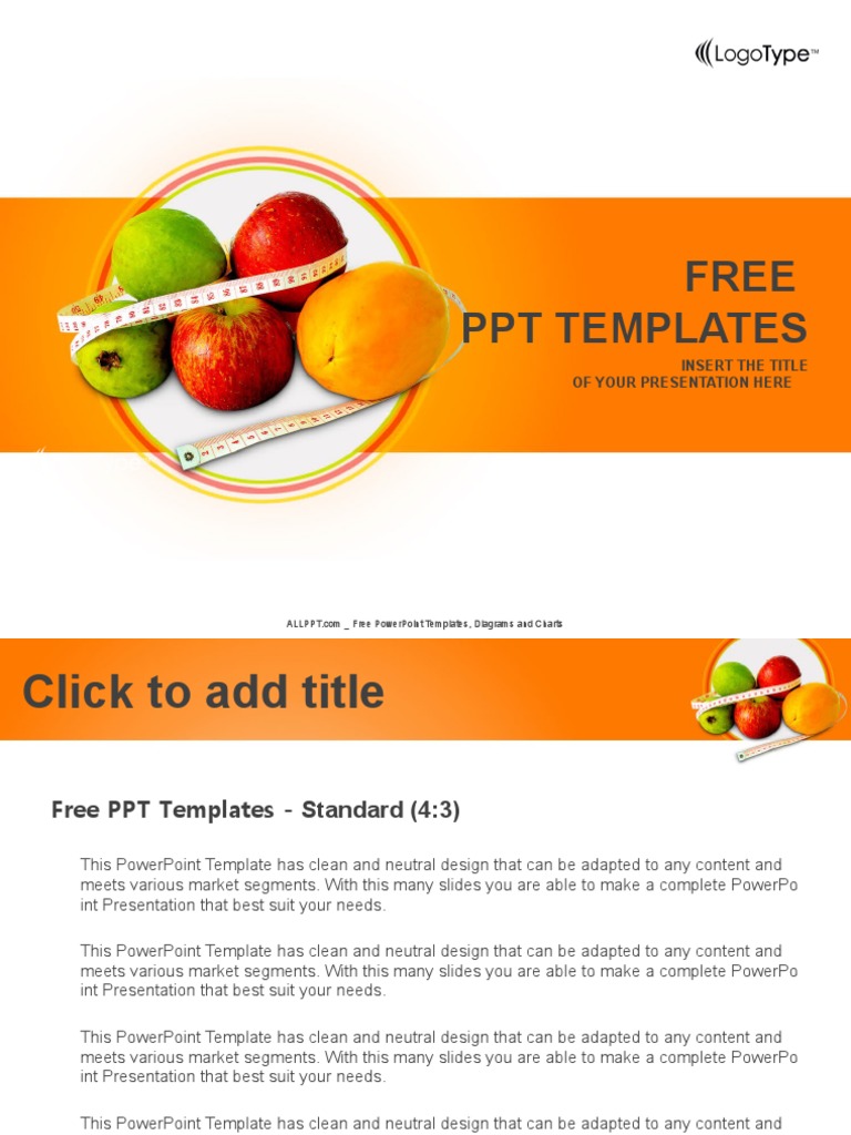 Diet and Nutrition PowerPoint Templates Standard | PDF
