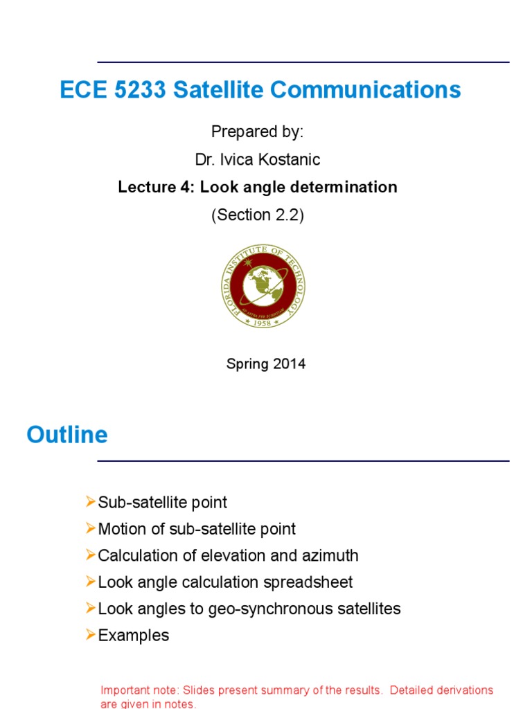 Lecture 4 (Satellite Look Angle) | PDF | Longitude | Latitude