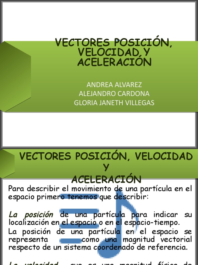 Vectores Posición, Velocidad y | PDF
