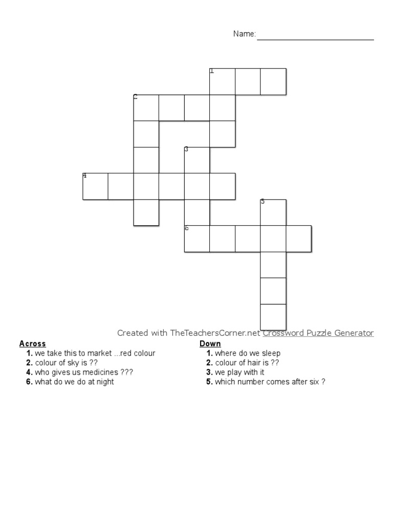 Name:: Crossword Puzzle Generator | PDF